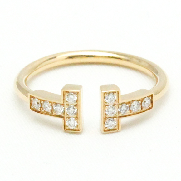 Tiffany & Co. | Jewelry | Tiffany T Wire Ring Pink Gold 8k Diamond Band ...